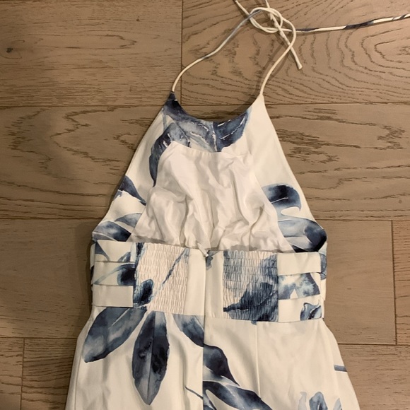 Aje | Dresses | Aje Brand Blue Split Leaf Floral Dress With Aborning ...